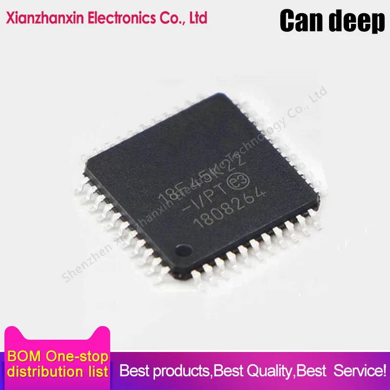 1~5PCS/LOT PIC18F45K22 I/PT 18F45K22 TQFP 44 8 bit microcontroller chip ...