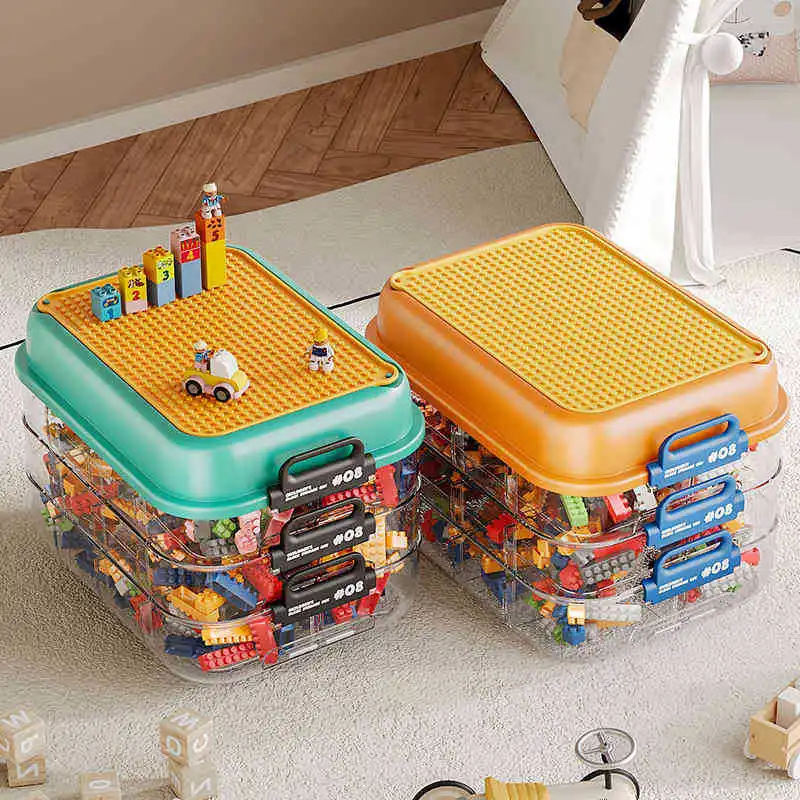 Multifunctional ABS Storage Box & Building Blocks Organizer Layered ...