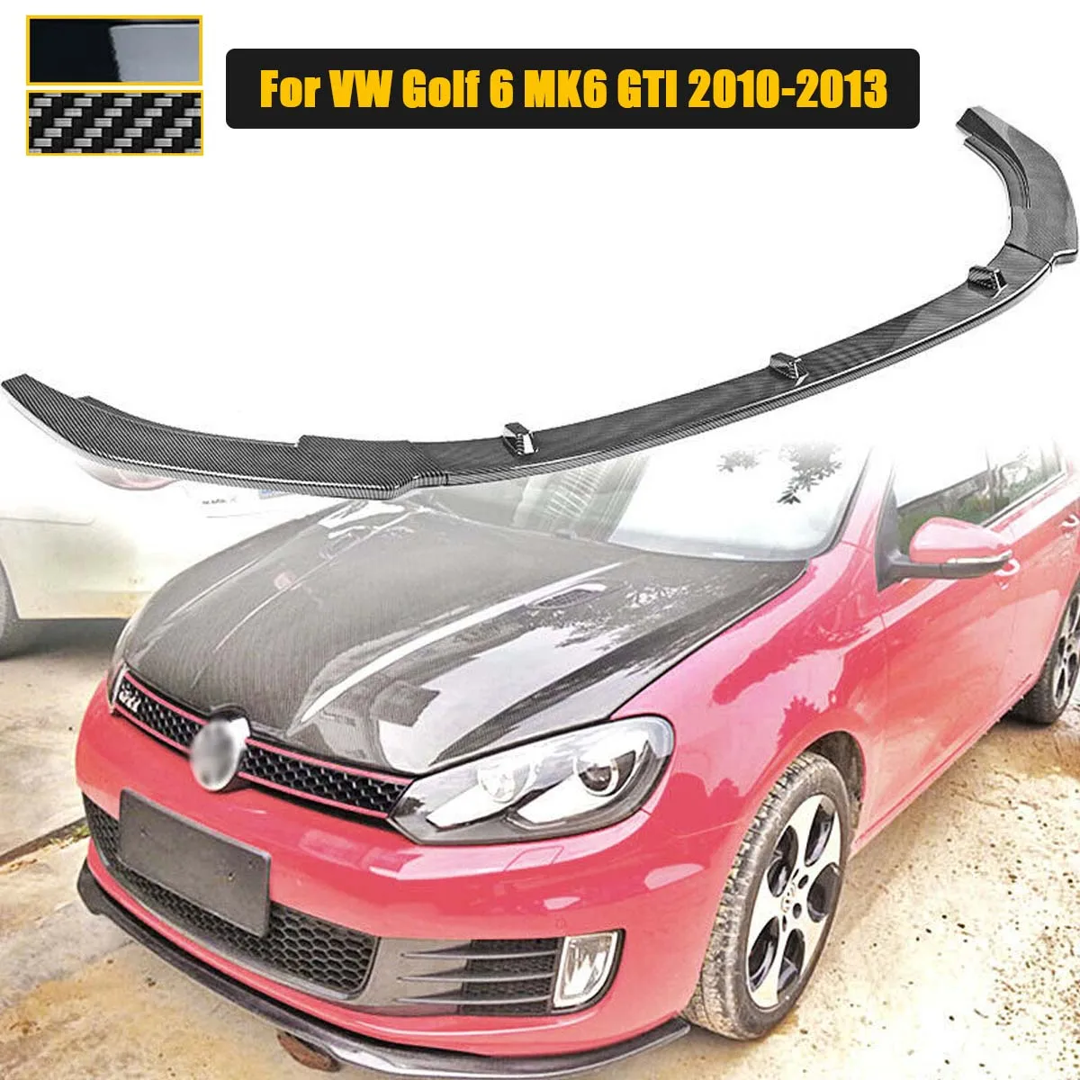 Golf-6-Front-Bumper-Lip-Side-Splitter-Body-Kit-Guard-Deflector-Cover ...