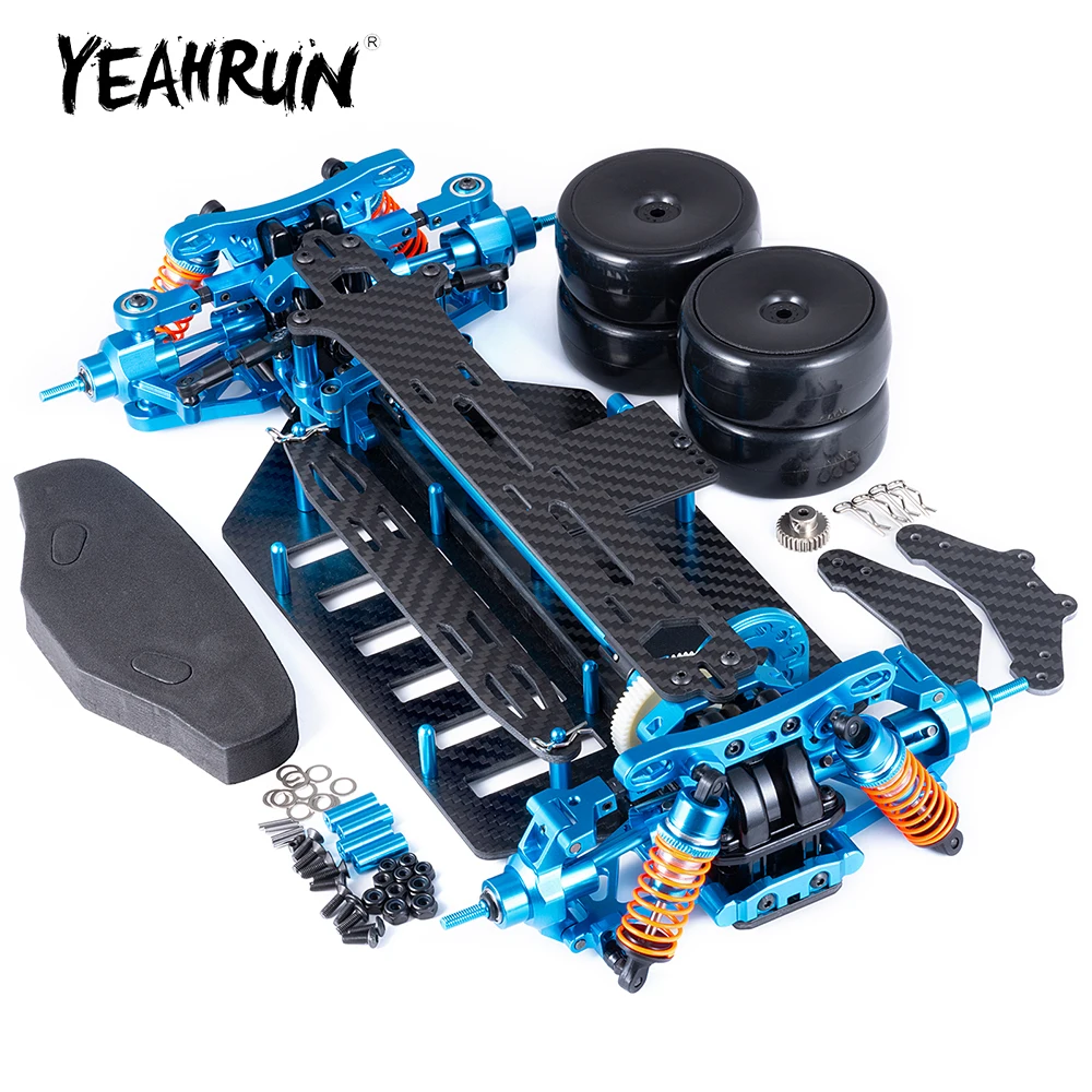 YEAHRUN-Metal-Alloy-Plastic-Carbon-Fiber-Chassis-Frame-Kit-w-Wheels ...
