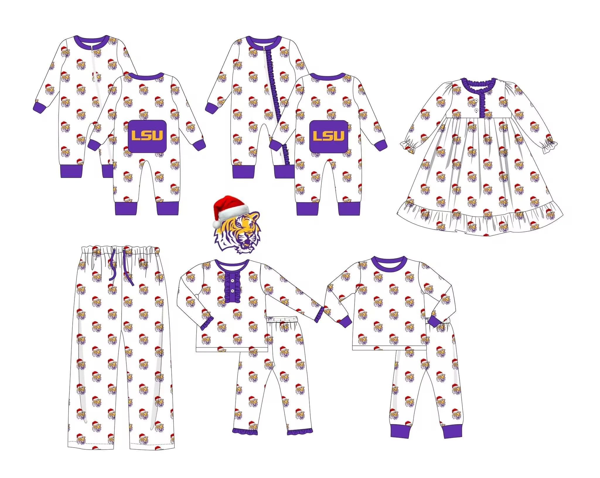 Boutique-Kindergarten-School-Clothing-Purple-Tiger-Element-Letter-LSU ...