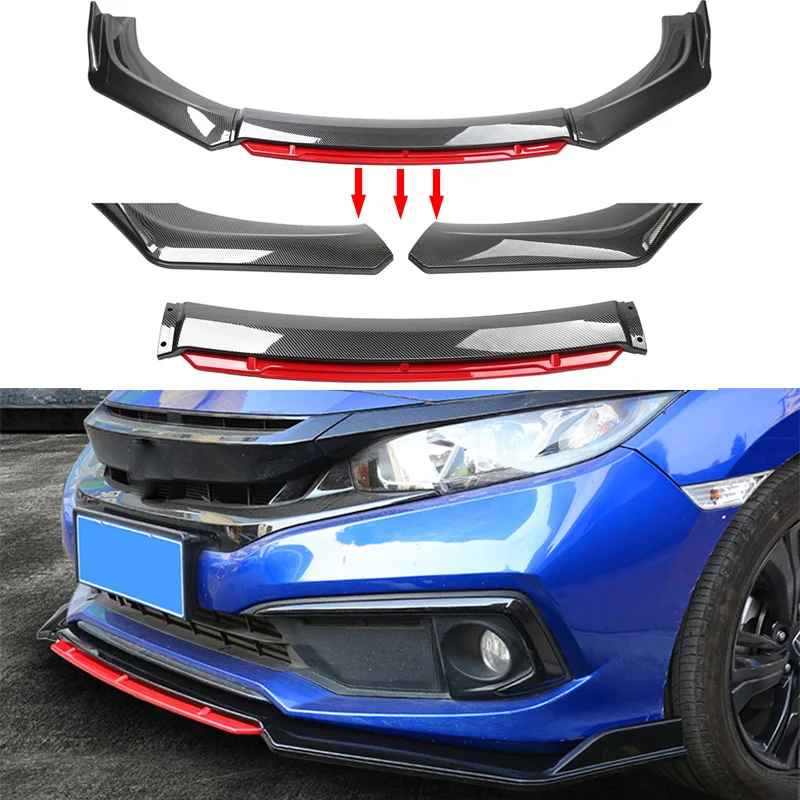 4PCS-Universal-Car-Front-Bumper-Lip-Body-Kit-Spoiler-Canard-Splitter ...