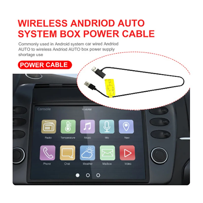 Wireless-CarPlay-Ai-Box-Power-Cable-Android-Auto-Converter-Two-Point ...