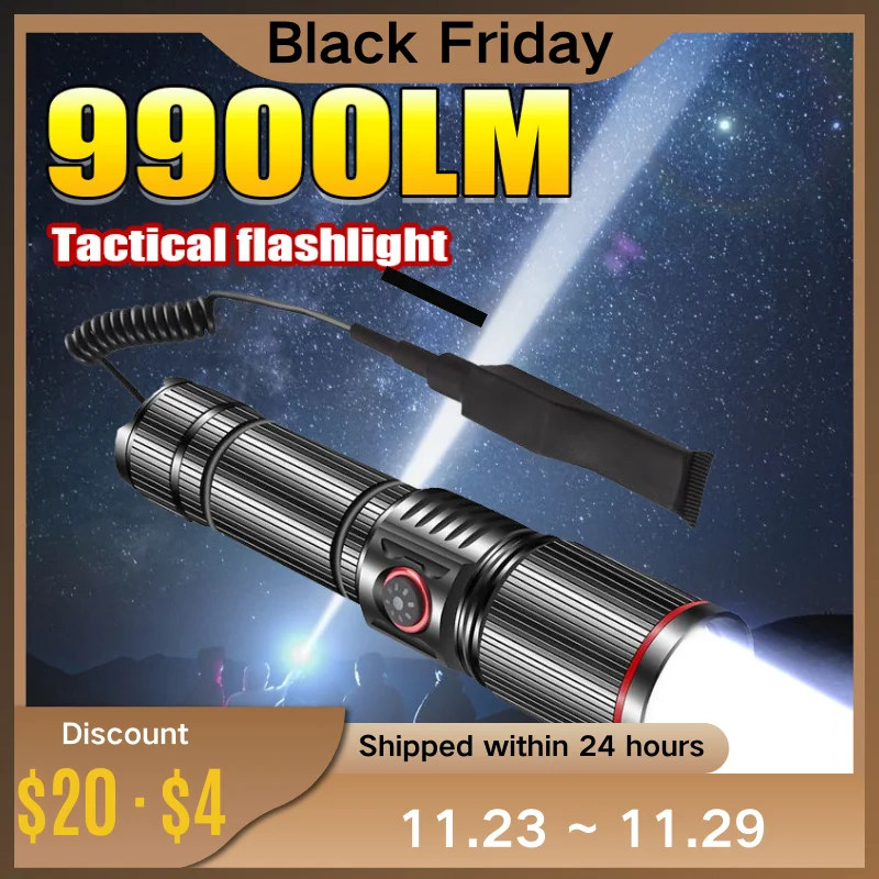 Linterna-t-ctica-militar-LED-profesional-luces-de-antorcha-de-largo ...