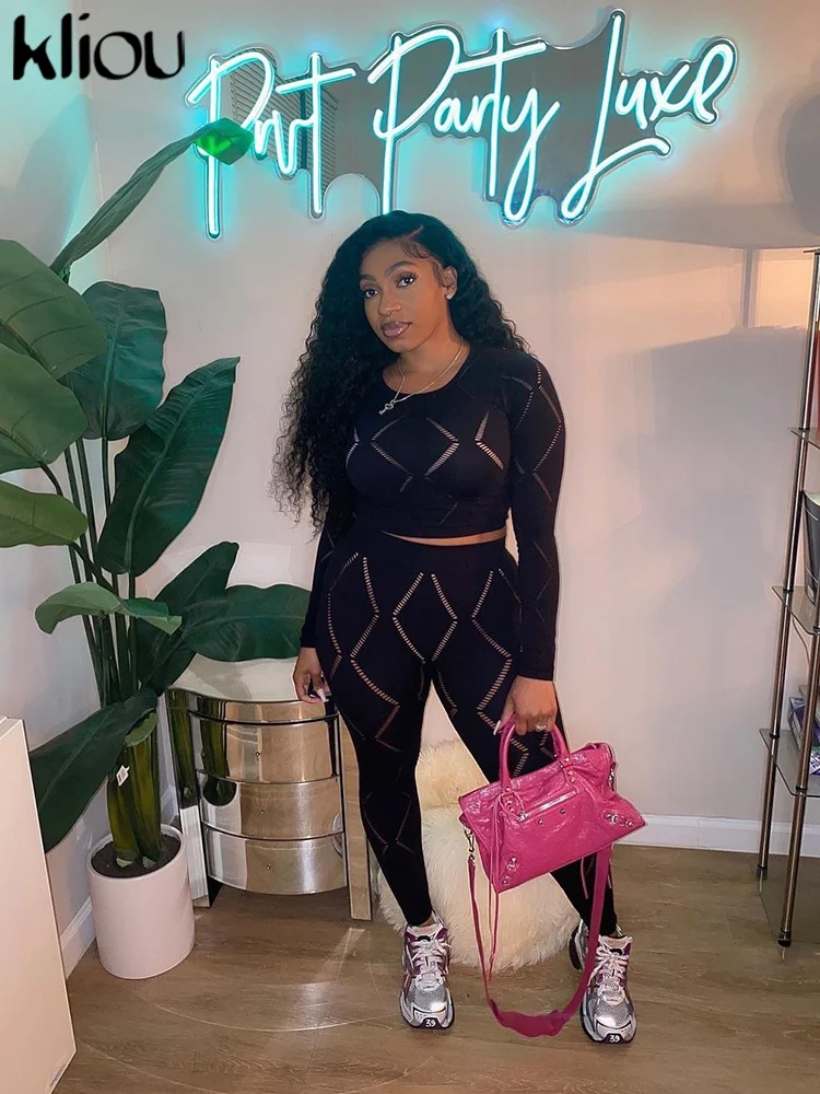 Kliou-Fashion-Hollow-Out-Two-Piece-Set-Women-Outfits-Solid-O-neck-Long ...