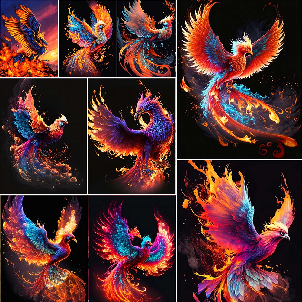 Flaming-Phenix-Paint-By-Numbers-For-Adults-Crafts-Kits-For-Adults ...