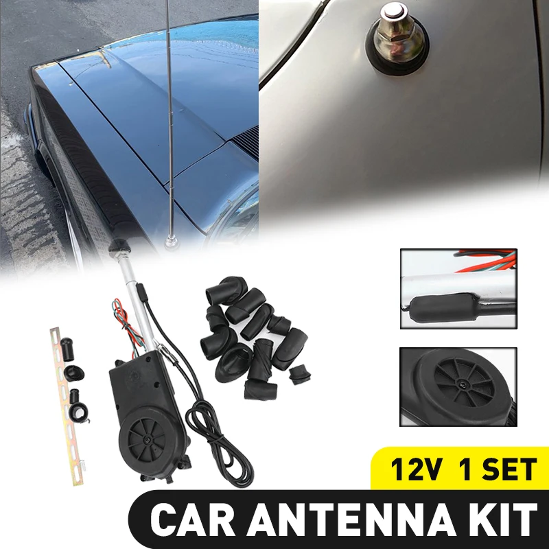 12V-Car-Automatic-Power-Antenna-Aerial-Kit-Exterior-Vehicle-Aerials ...