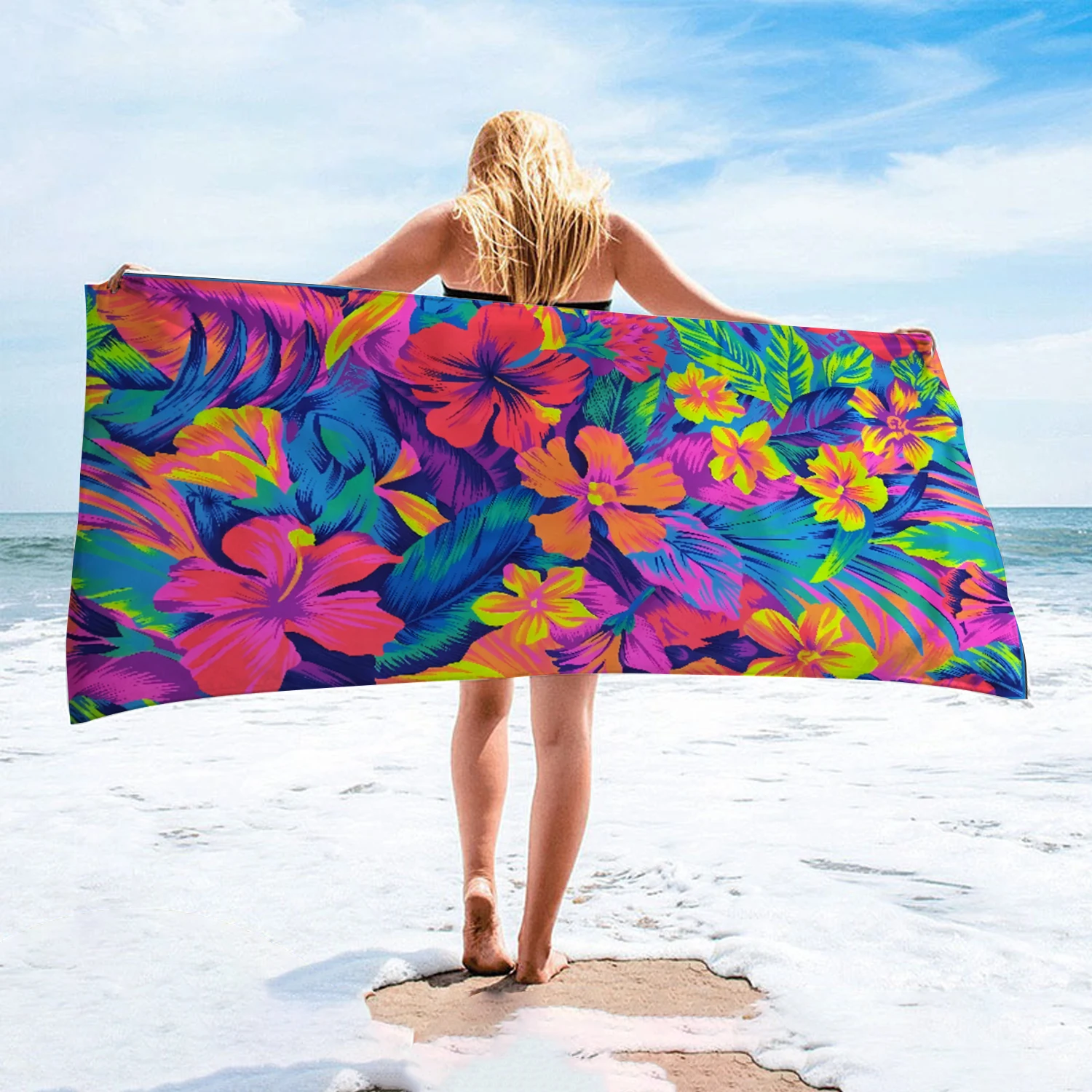 1pc-75x155cm-Printed-Tropical-Floral-Beach-Towel-Microfiber-Beach ...