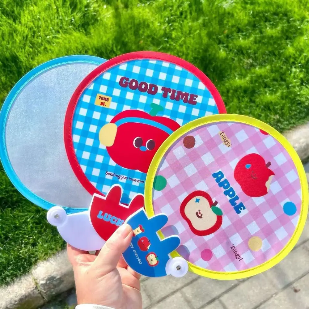 4Pcs Portable Plastic Cute Folding Fan Cute Mini Foldable Round Fans ...