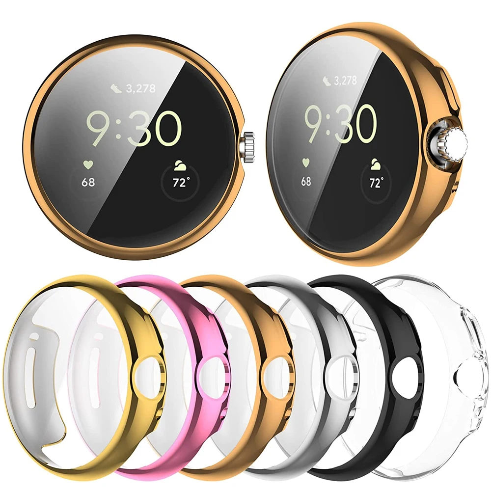 Screen Protector Case for Google Pixel Watch Soft Slim TPU Plated Full ...