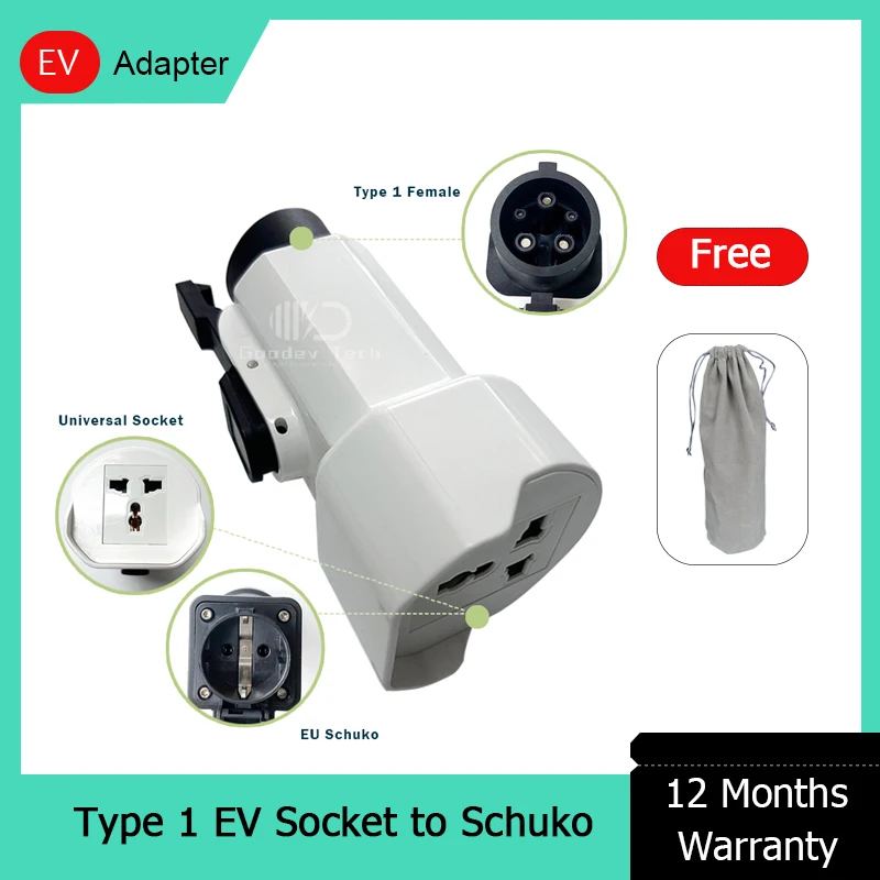 16A-Type1-V2L-EV-Adapter-Connector-Portable-US-Version-J1772-Female ...