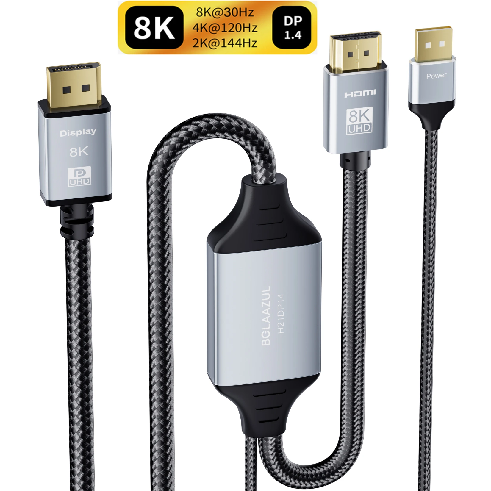 8k hdmi 2.1 para displayport 1.4 cabo hdmi para displayport fora ...
