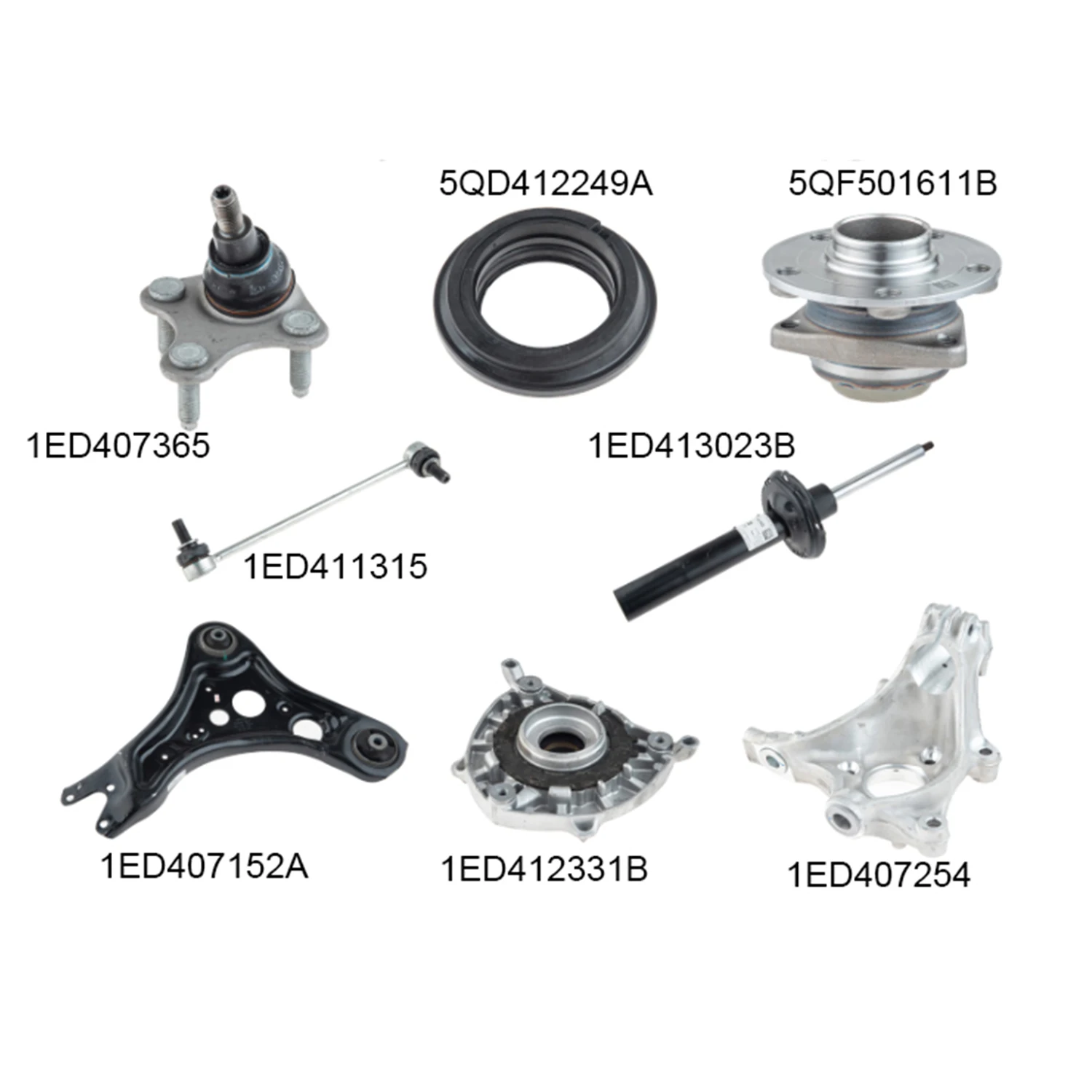 서스펜션 키트, 5QD412249A,1ED407365,1ED411315,1ED407254,5QF501611B,1ED413023B ...