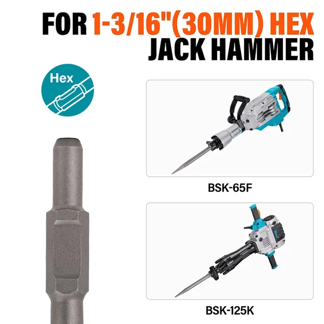 Vevor Jack Hammer Bits Jack Hammer Clay Spade Chisel Bit - 1.18 Inch ...