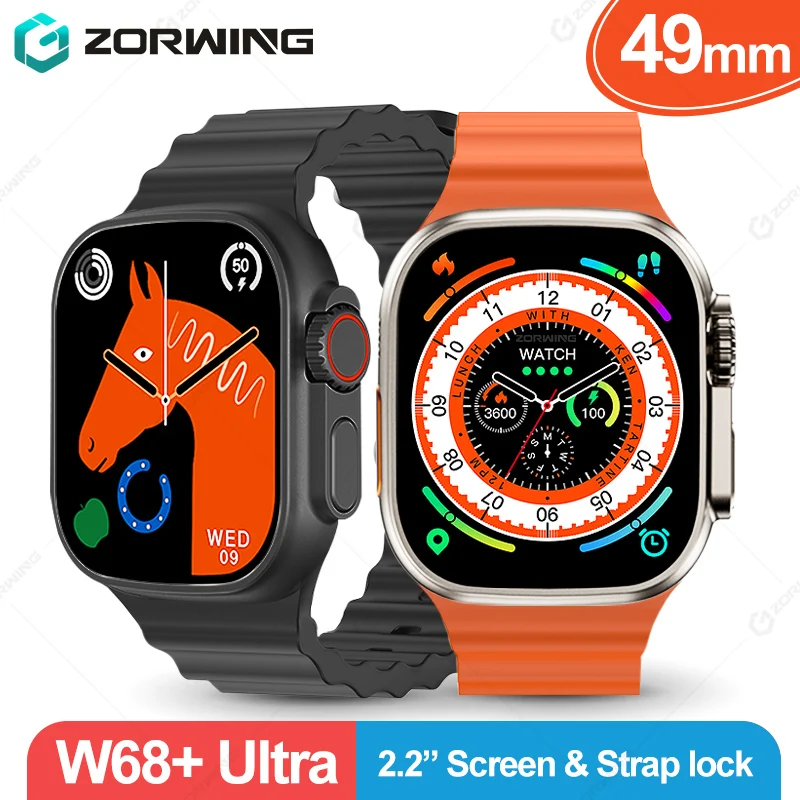 W68+ Ultra Smart Watch Men 49mm ECG NFC Smartwatch 2.2 inch Custom Function Key 100 Sports Watch ...