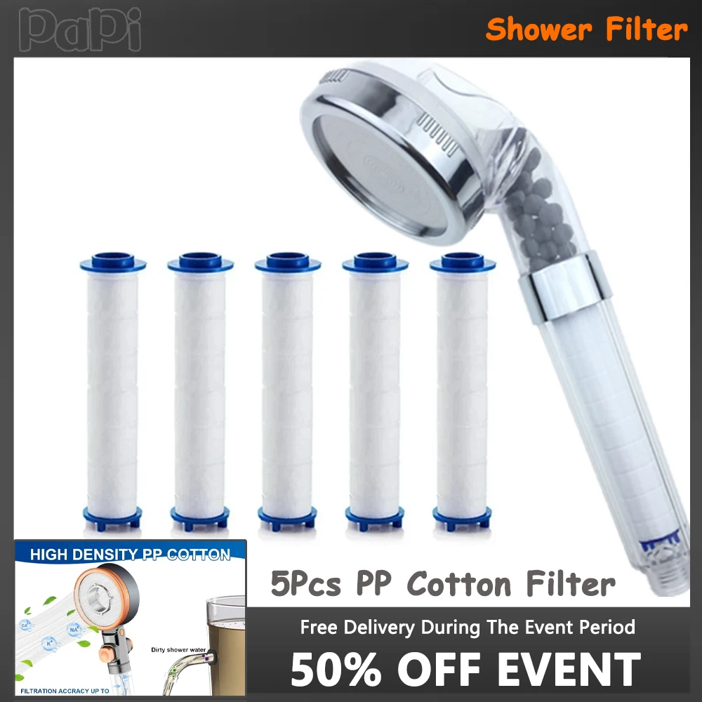 Replacement PP Cotton Filters 5Pcs Vortex Shower Head Filter 8cm/11.5cm ...