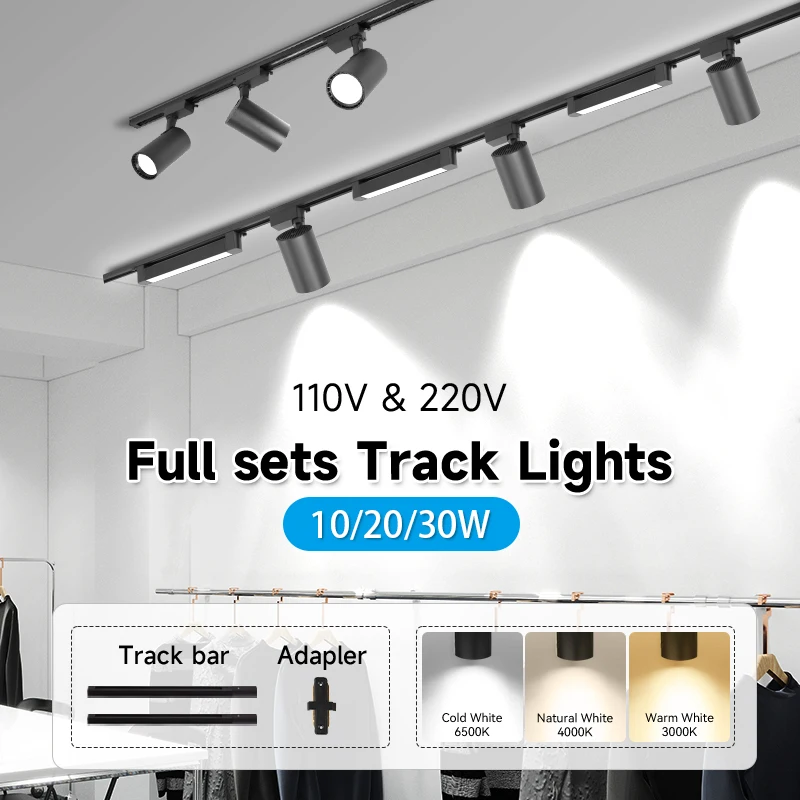 Led-Track-Lamps-Set-85-264V-Ceiling-Light-10W-20W-Floodlight-indoor ...