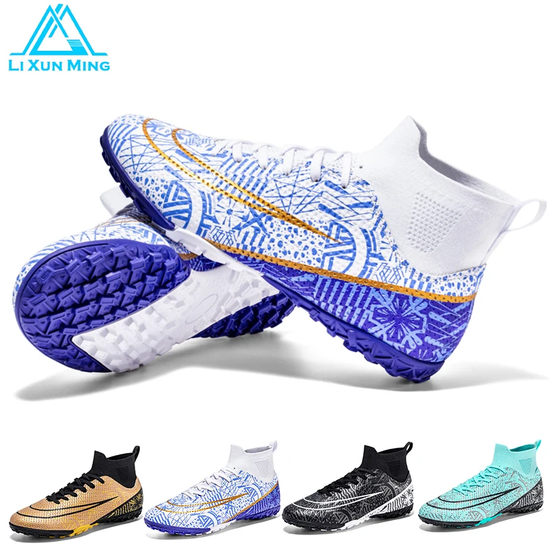 High-Ankle-Soccer-Shoes-Men-Ultralight-Indoor-Football-Boots-Boys-Non ...