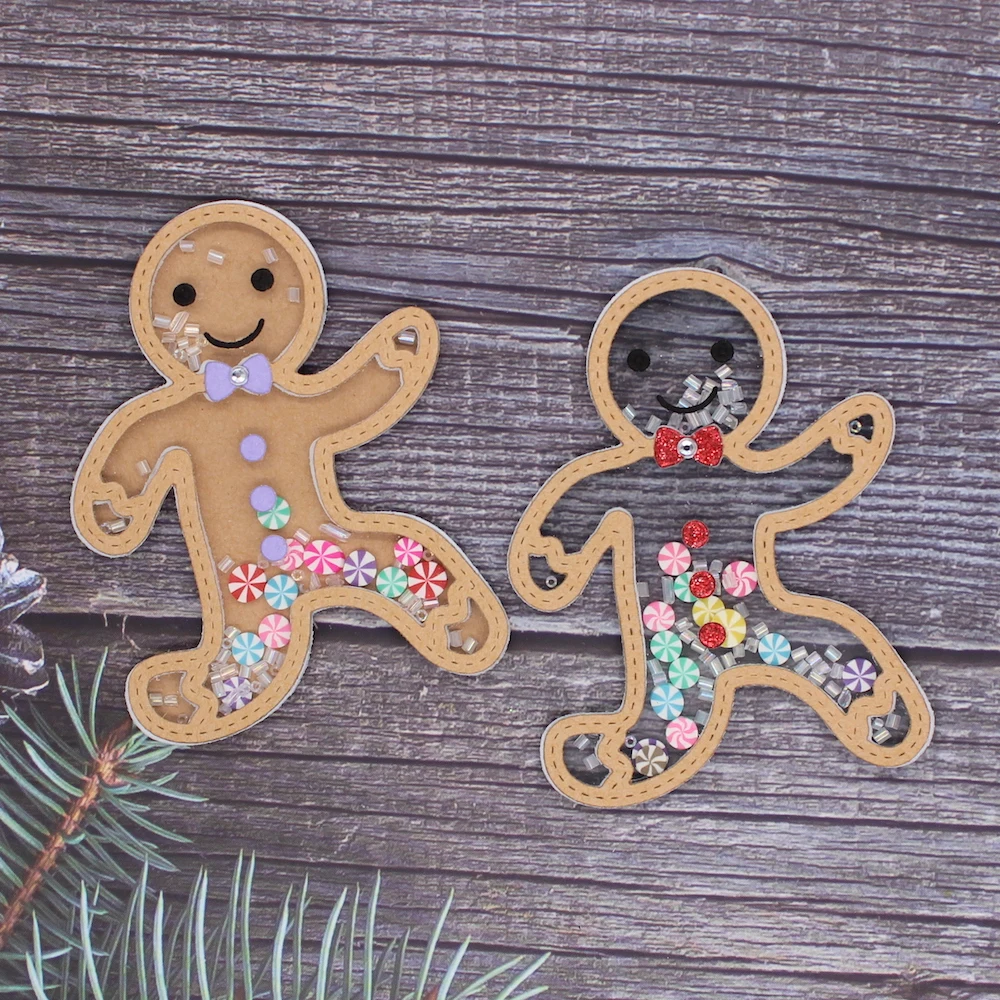 Kscraft Running Gingerbread Man Shaker Metal Cutting Dies Stencils For ...