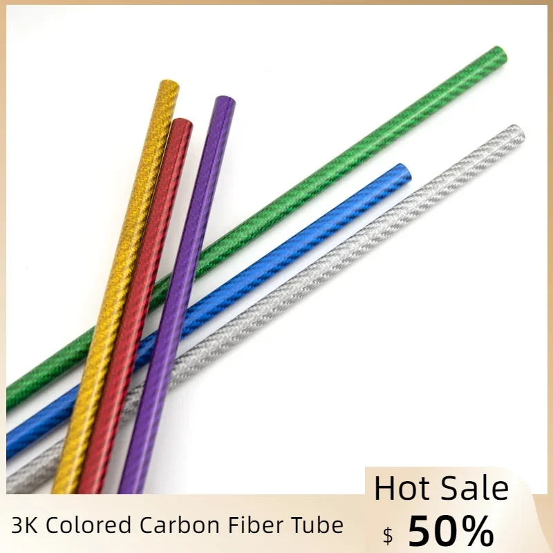 2Pc-3K-Colored-Carbon-Fiber-Tube-Pipe-Glossy-Surface-Length-500mm ...