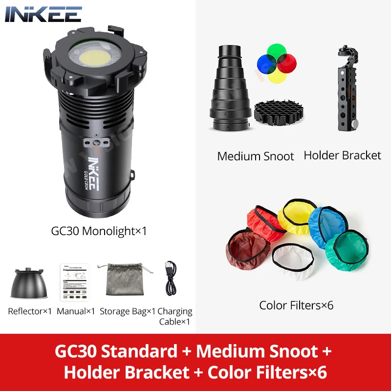 INKEE-GC30-Gold-Crow-30W-LED-Video-Light-Photographic-Strobe-Lighting ...