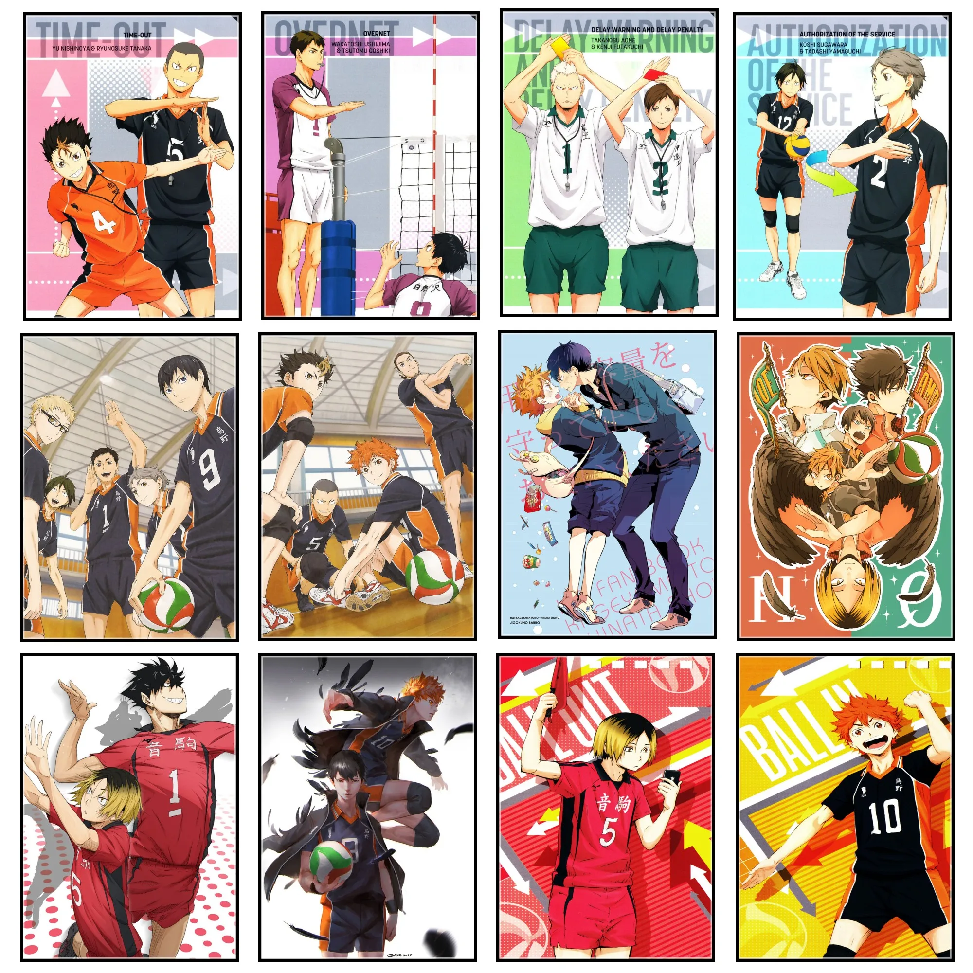 New-Style-Anime-Haikyuu-Poster-Volleyball-Boy-Art-Painting-White-Paper ...