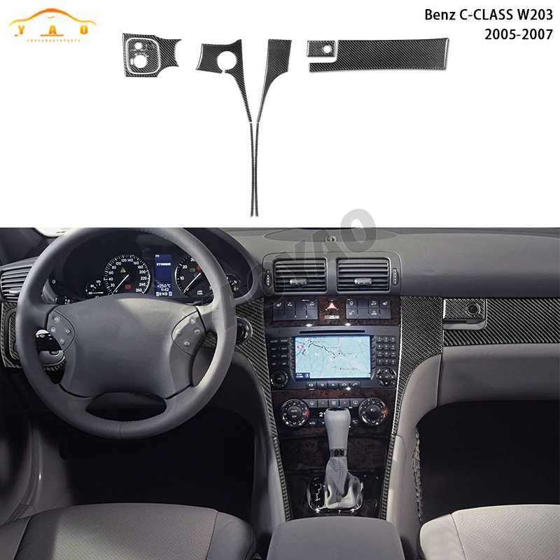 Carbon Fiber For Mercedes C Class W203 2005 2006 2007 Center Dashboard ...