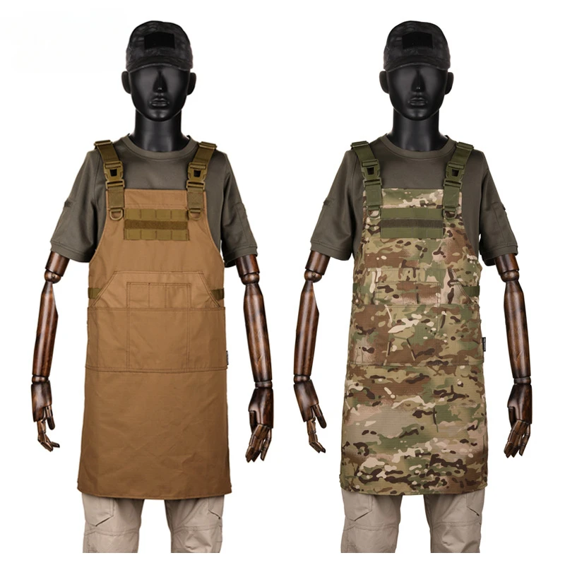 Tactical Vest Apron Men Women 12 Pockets Camouflage Work Apron Outdoor ...