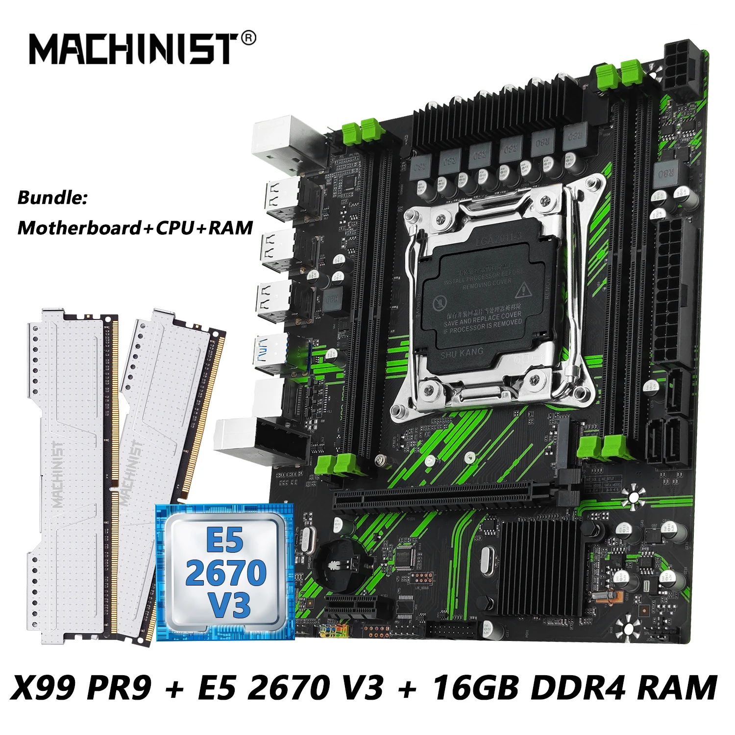 MACHINIST-X99-PR9-X99-Motherboard-kit-LGA-2011-3-Xeon-E5-2670-V3-CPU ...
