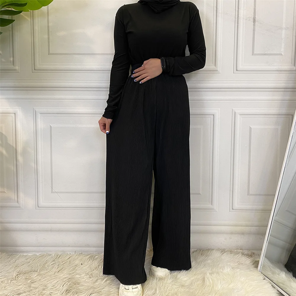 Arabic Muslim Pants Soft High Waist Women Pant Eid Mubarak Abaya Dubai ...