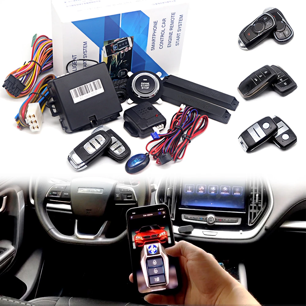 Universal Car Alarm Keyless Entry System Smart APP Start Stop System ...