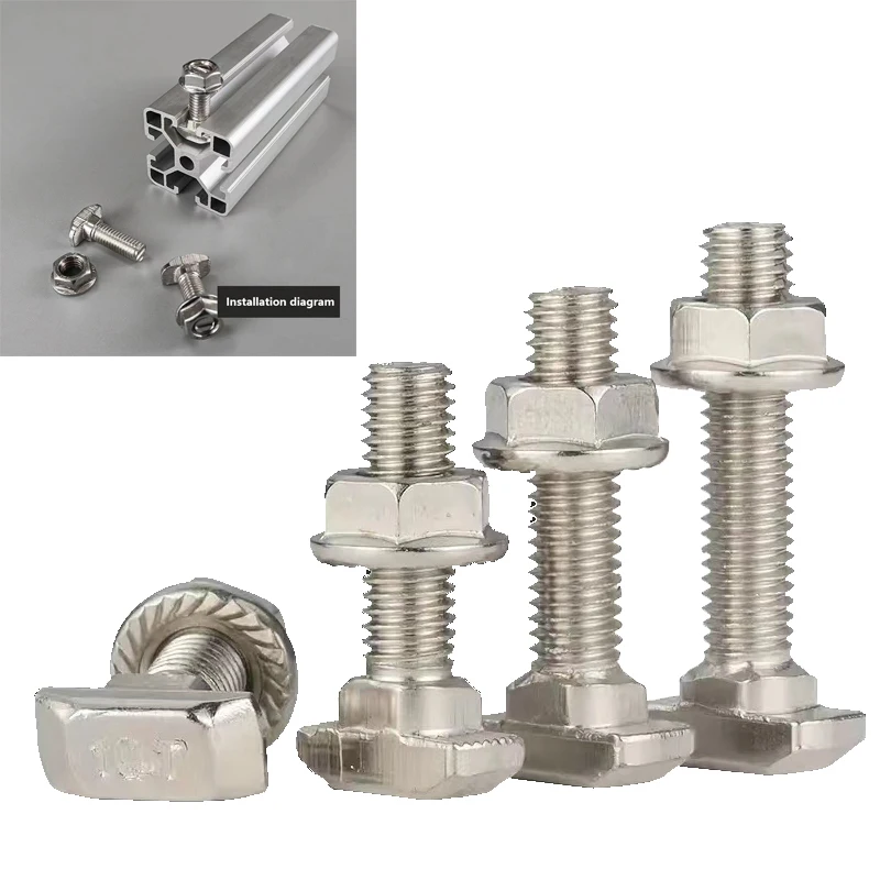 Jeu-de-vis-rainure-en-T-pour-profil-en-aluminium-accessoires ...