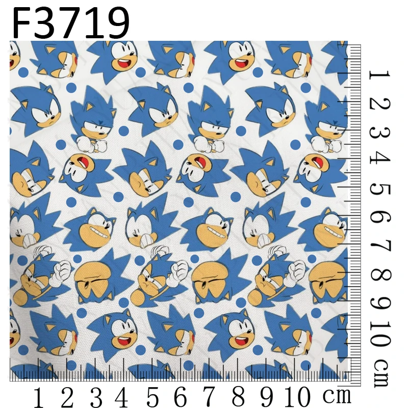 45*145CM Juego DIY Dibujos animados Poliéster Algodón Sonic The ...