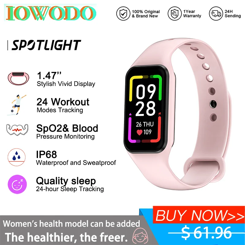 IOWODO Smart Watch for Women Calorie Counting Sleep Monitor Smartwatch ...