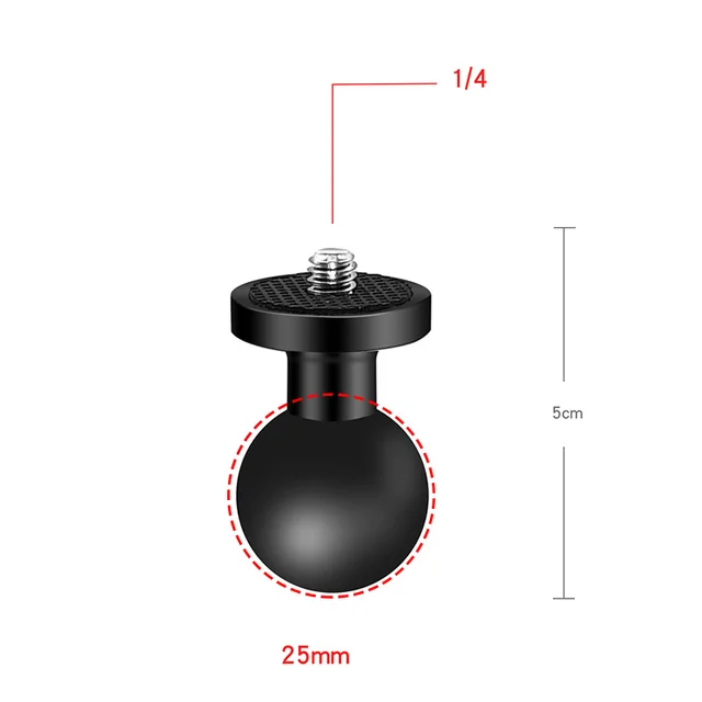 Aluminum 1/4 Srew Adapter To 17mm 25mm Ball Head 1 Inch Bracket ...