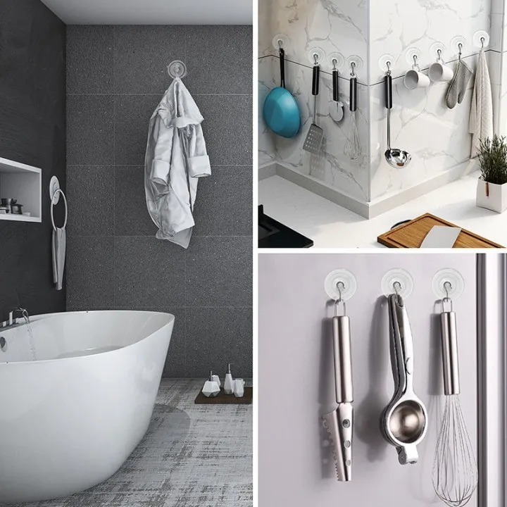 Crochets de ventouse en PVC, ventouses avec crochets métalliques ...