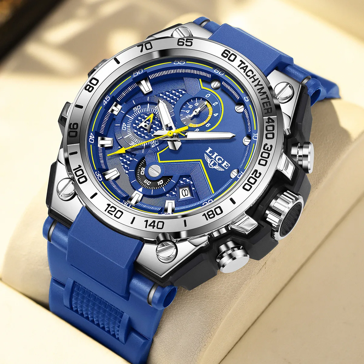 LIGE Mens Watch Luxury Waterproof Luminous Date Quartz Watches Fashion ...