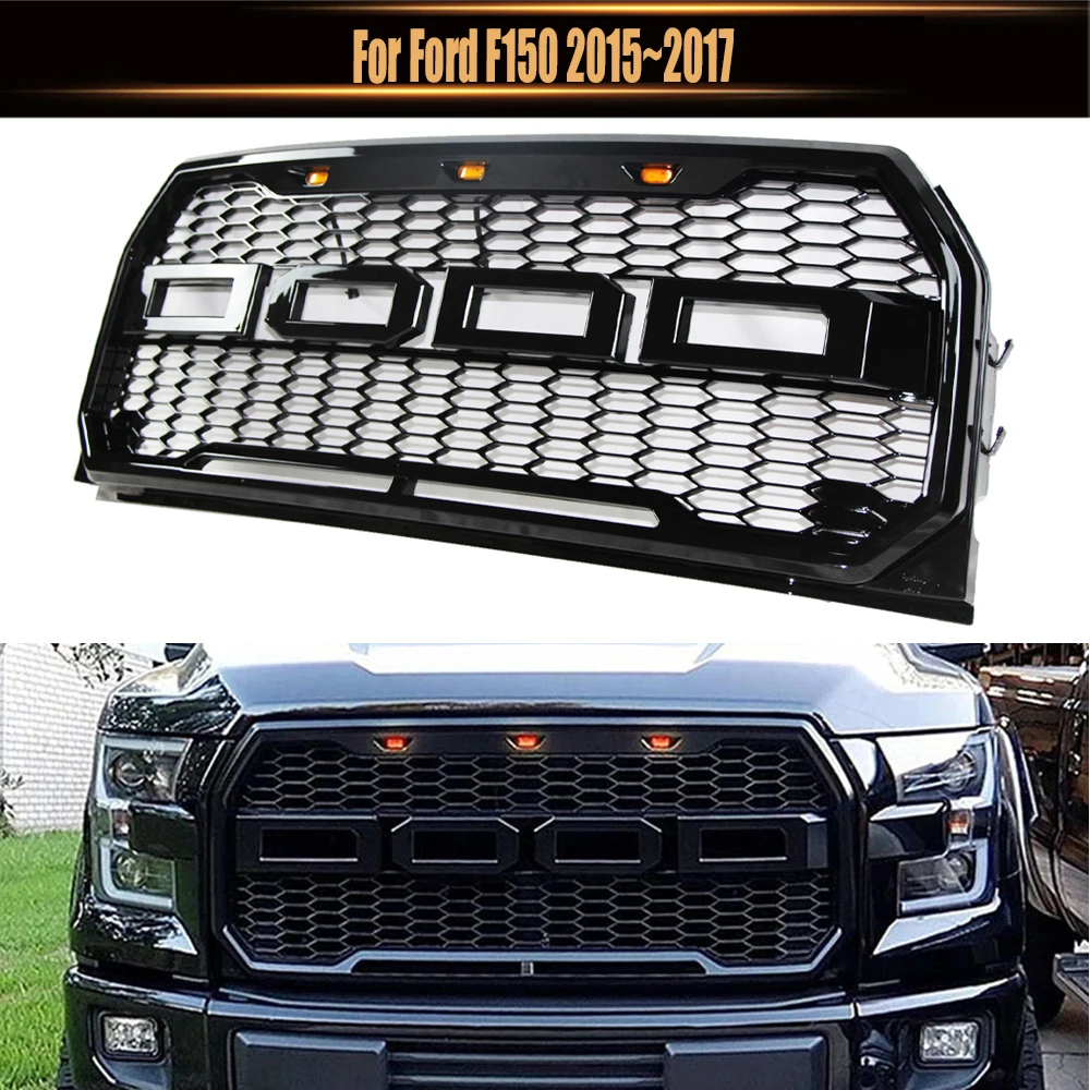 Front-Racing-Grills-Mesh-With-LED-Light-Modified-Accessories-Raptor ...