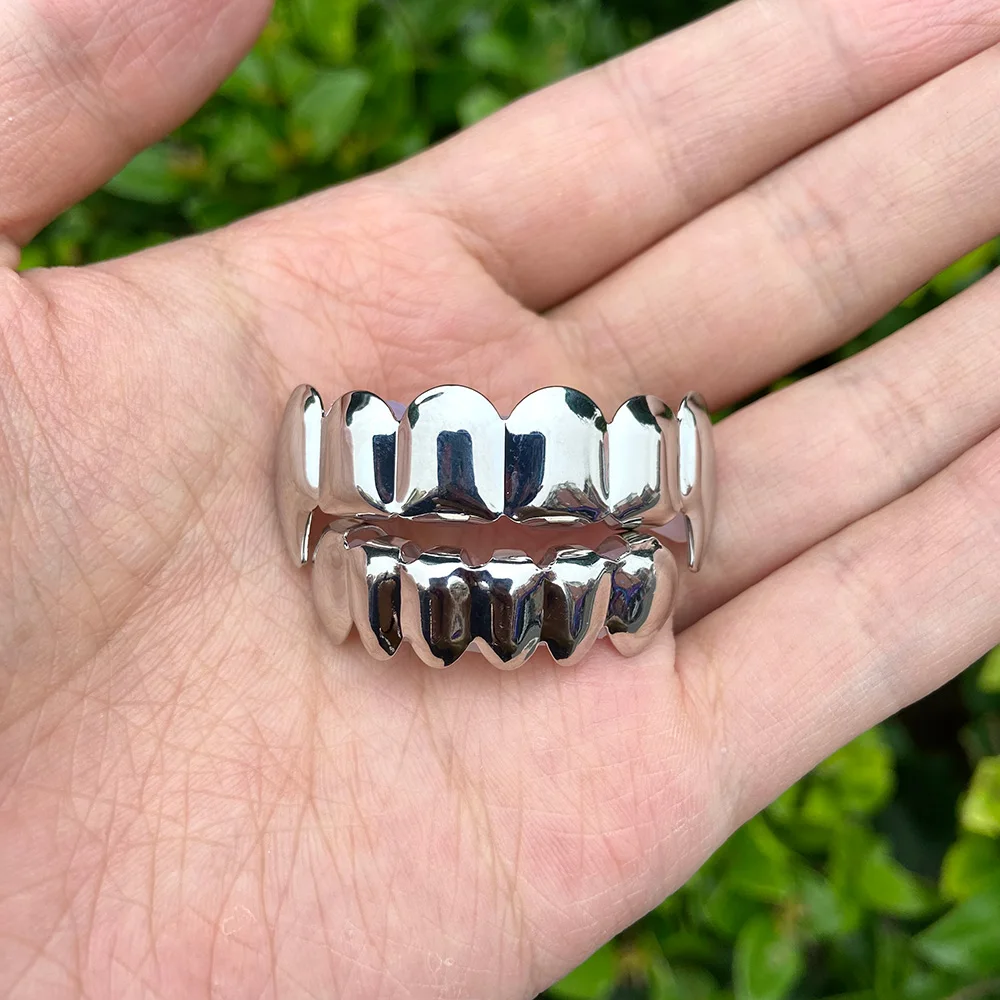RACHELZ-Gold-Silver-Color-Fangs-Teeth-Grillz-Hip-Hop-Tooth-Caps-Decor ...