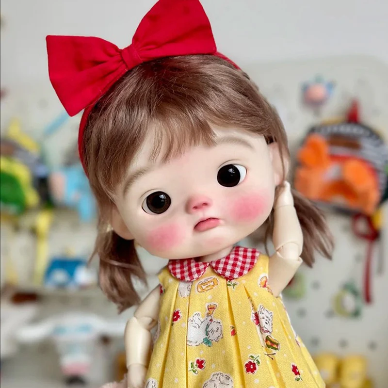 Nova boneca bjd 1/6 cabeça grande boneca fofa conjunto completo menina ...