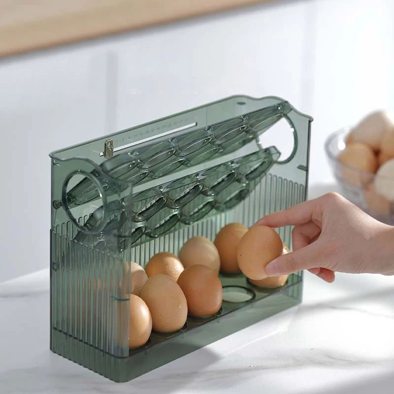 Kitchen Flip-Type Eggs Storage Rack Eggs Storage Box Stand Egg Holder ...