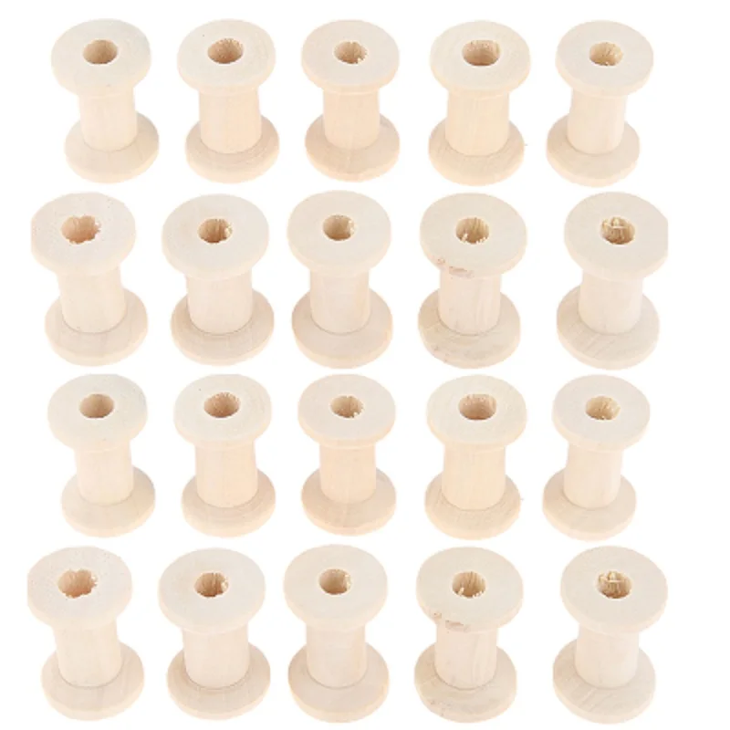 20-Pcs-30X20mm-Wooden-Bobbins-Empty-Thread-Spools-For-Twine-Wire ...