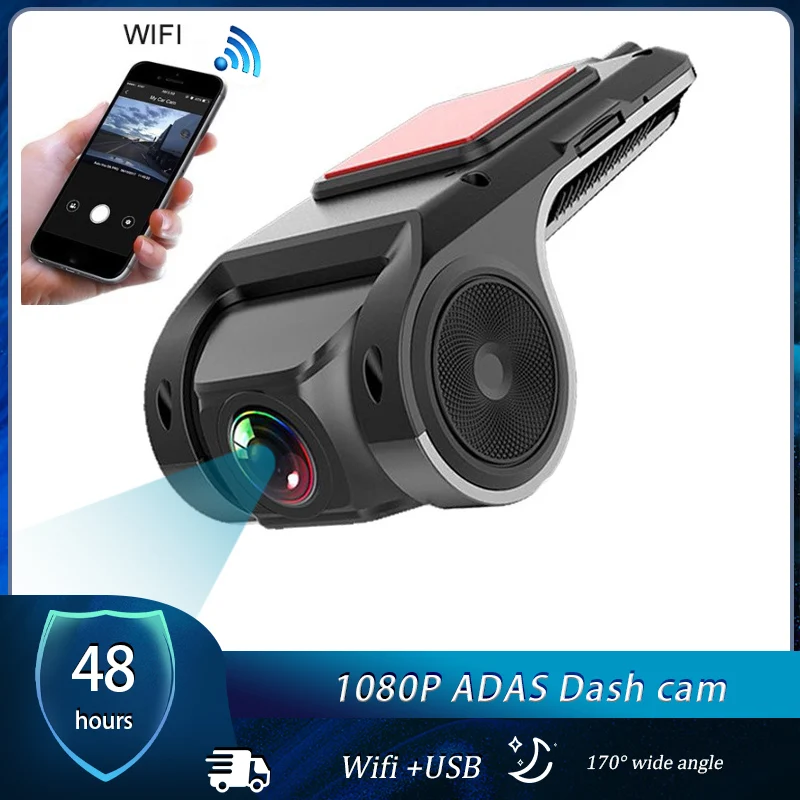Hd Usb+wifi Car Dash Dvr Record Front Camera Video 170° Auto Recorder ...