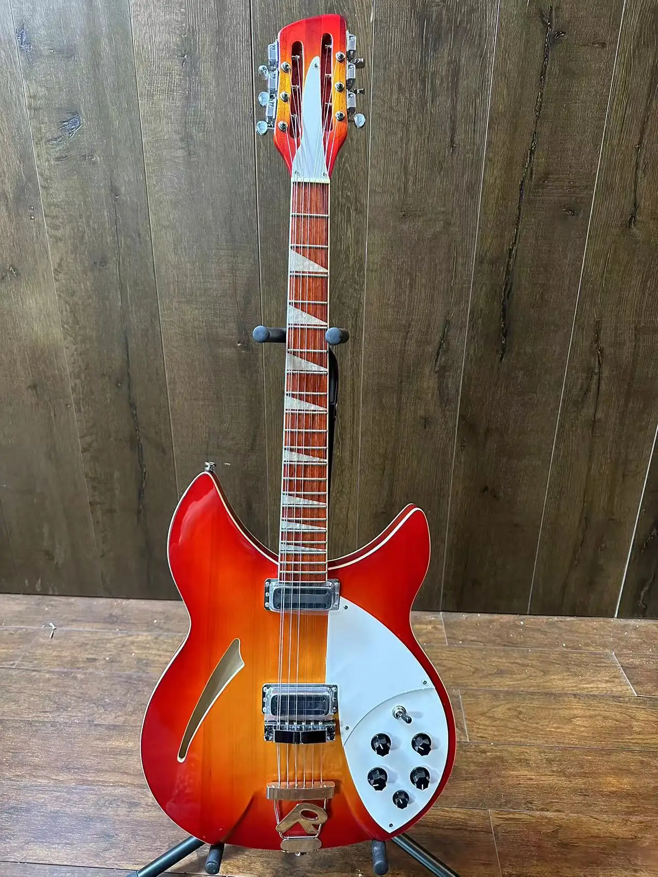 Ric Model 330 Electric Guitar Cherry Sunburst 21 Frets Semi Hollow Body ...