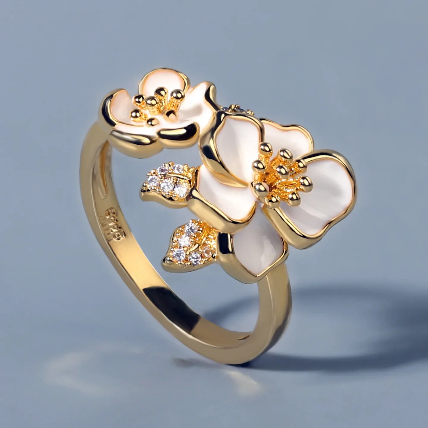 New-Exquisite-Small-Fresh-White-Flower-Ladies-Ring-Small-Daisy-Jewelry ...