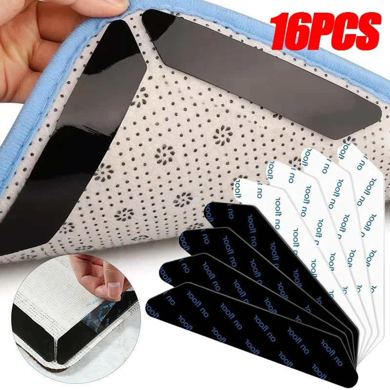 8-16pcs-Anti-Slip-Anti-Curling-Carpet-Patch-Rug-Gripper-Reusable ...