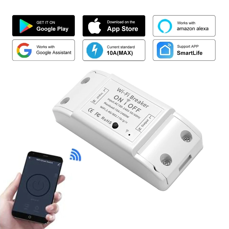 DIY Smart Light WiFi Switch Tuya Smart Life APP Wireless Remote Control ...