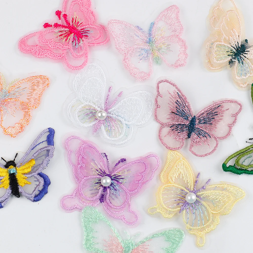 Random-Mix-10pcs-Embroidered-Lace-Butterfly-Patches-Appliques-For ...