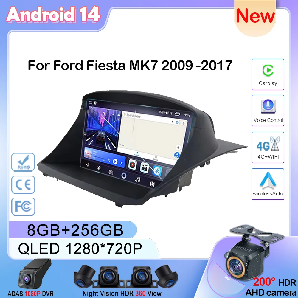 wireless-Carplay-For-Ford-Fiesta-MK7-2009-2017-Android-14-Auto-Radio ...