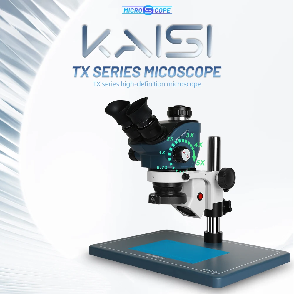 TX-350s Trinocular Stereo Microscope Set 3.5X-100X Zoom Simul Focal ...